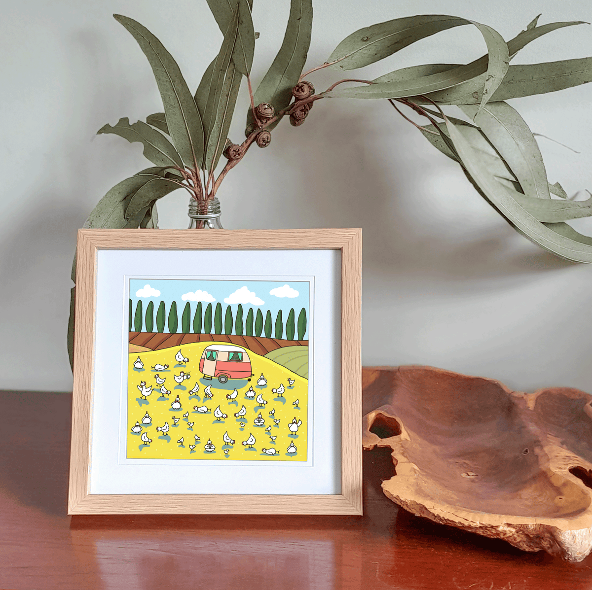 THE CHOOK VAN - Square Card – Sally Wilson Art